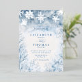 Winter Falling Snow Forest Rustic Elegant Wedding Foil Invitation | Zazzle