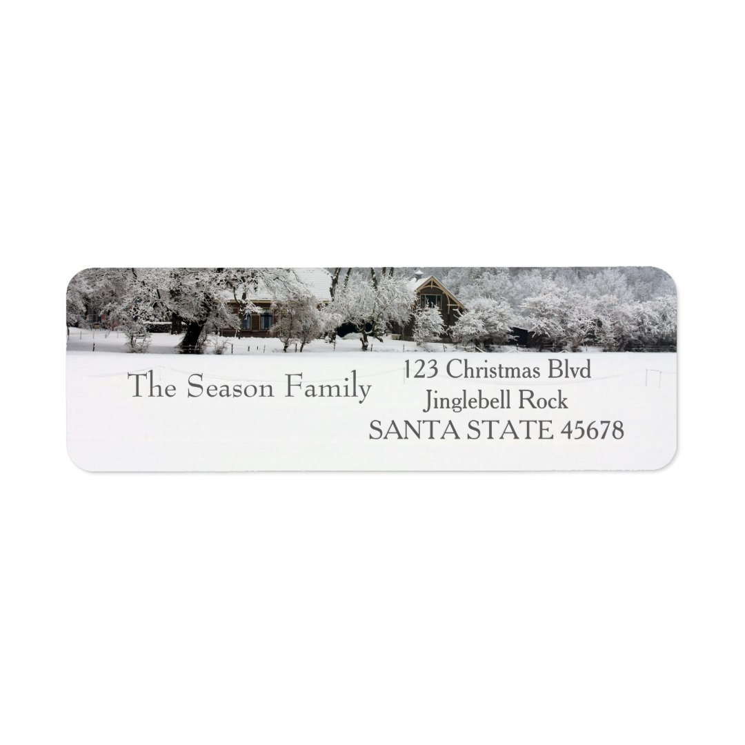 Winter farm Holiday Address Label | Zazzle