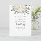 Winter Floral Front and Back Wedding Invitation | Zazzle
