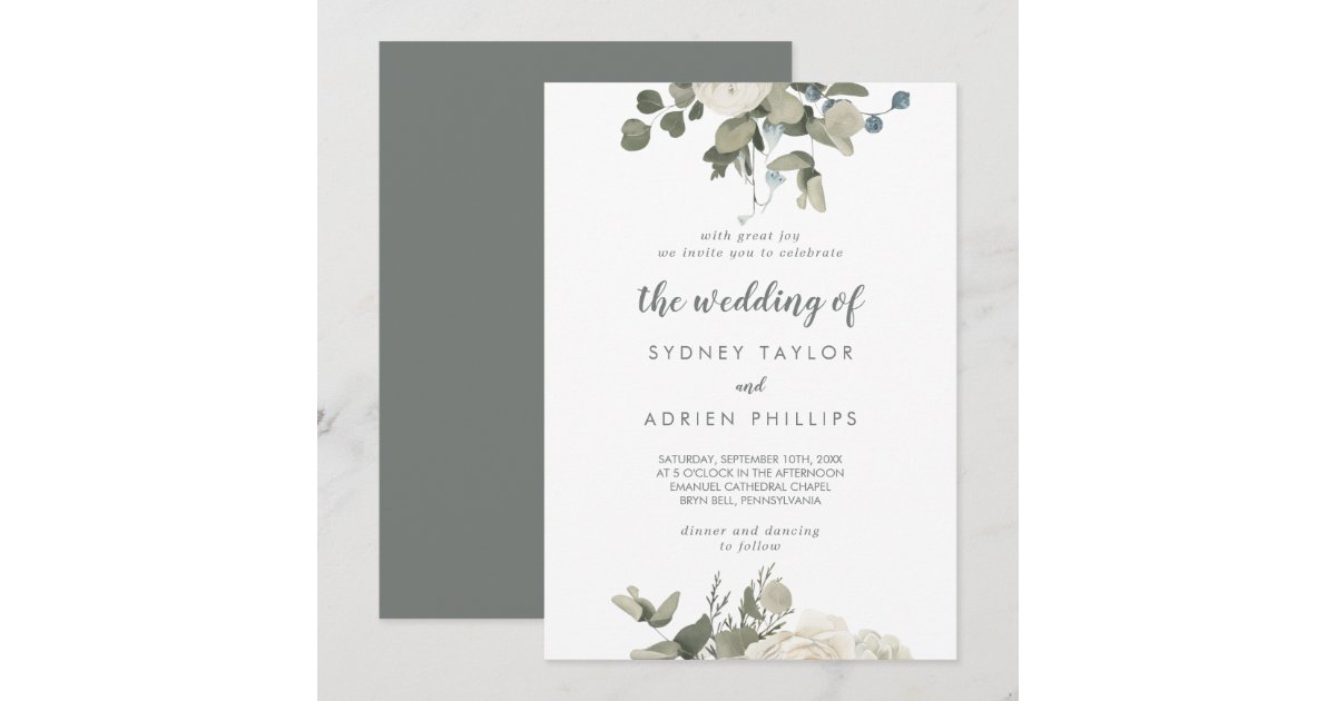 Winter Floral The Wedding Of Invitation | Zazzle