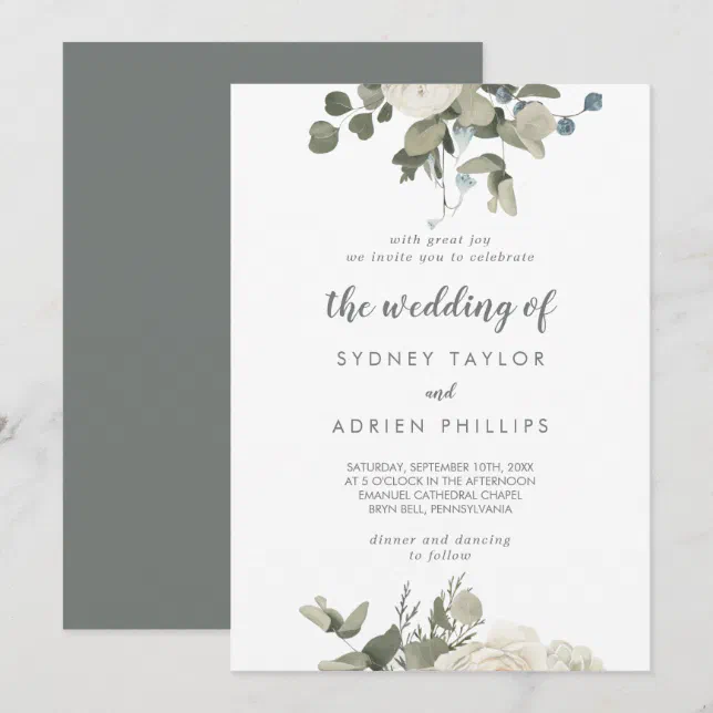 Winter Floral The Wedding Of Invitation | Zazzle