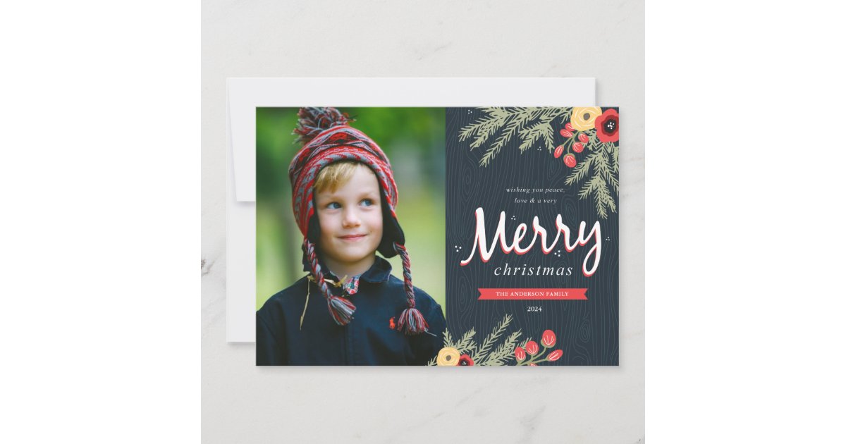 Winter Foliage Holiday Card | Zazzle