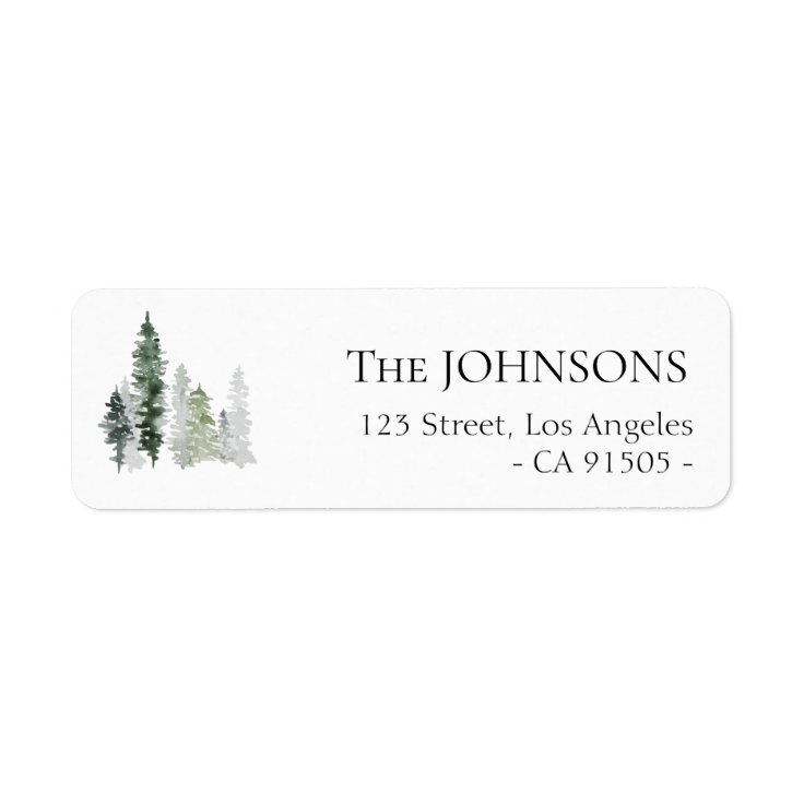 winter forest greenery holiday address label | Zazzle