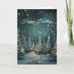 Winter Forest Holiday Card | Zazzle