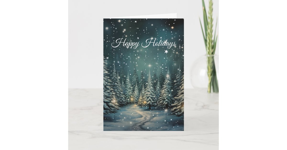 Winter Forest Holiday Card | Zazzle