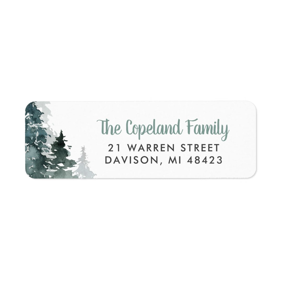Winter Forest Holiday Return Address Labels | Zazzle