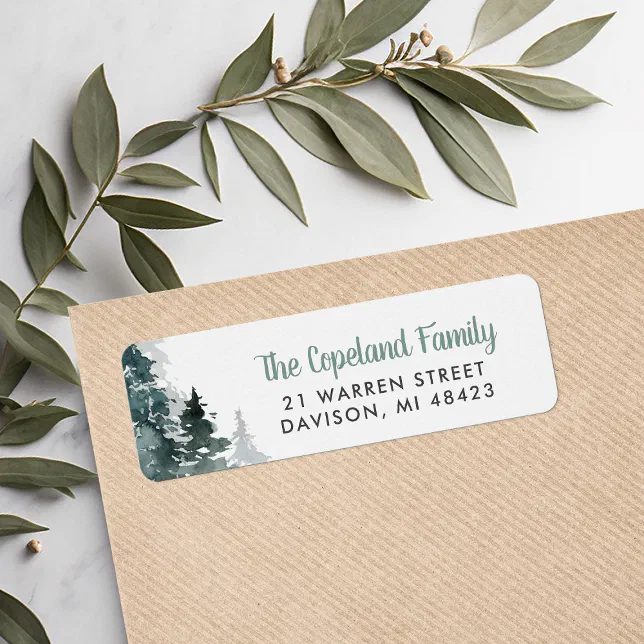 Winter Forest Holiday Return Address Labels | Zazzle