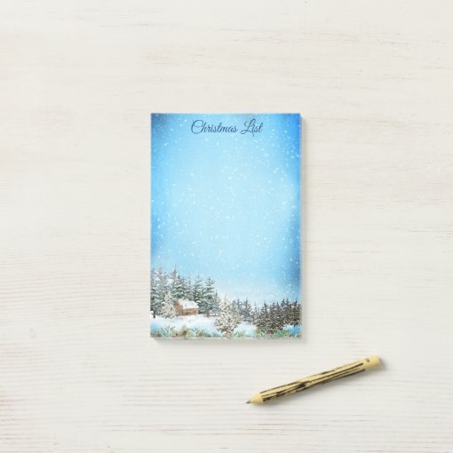 Winter Forest Landscape Christmas Holiday Post-it Notes | Zazzle
