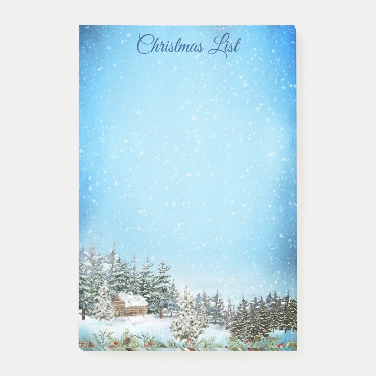 Winter Forest Landscape Christmas Holiday Post-it Notes | Zazzle