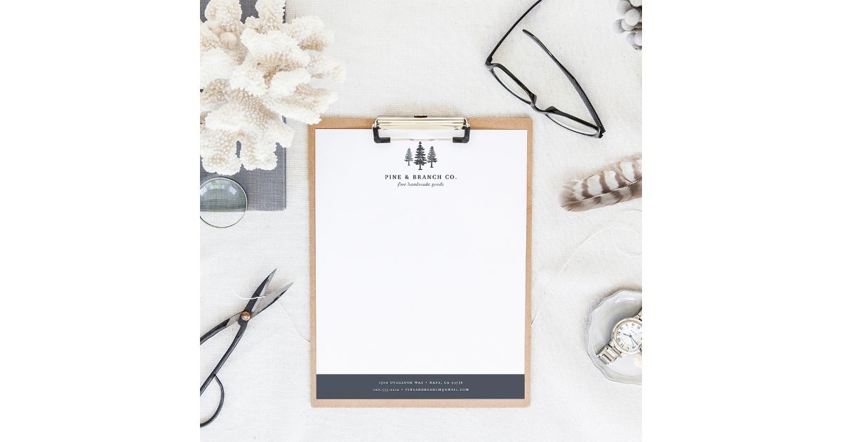 Winter Forest | Pine Tree Logo Letterhead | Zazzle