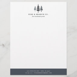 Winter Forest | Pine Tree Logo Letterhead | Zazzle