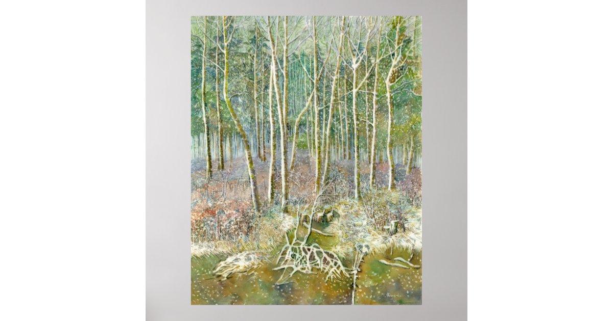 winter forest poster | Zazzle