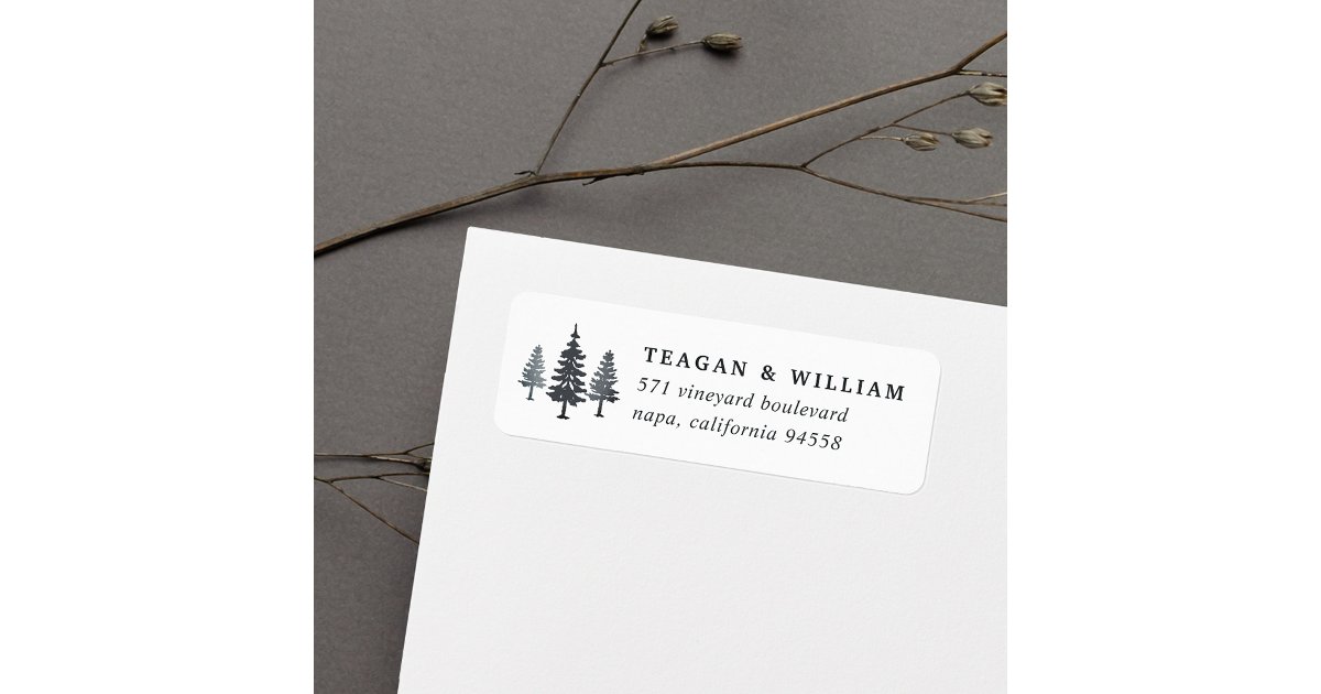 Winter Forest Return Address Label | Zazzle