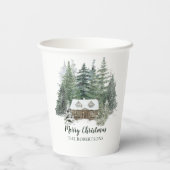 Winter Forest Rustic Christmas Woodland Cabin Paper Cups | Zazzle