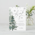 Winter Forest Silver It's Cold Outside Flat Thank You Card | Zazzle
