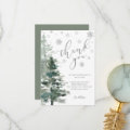 Winter Forest Silver It's Cold Outside Flat Thank You Card | Zazzle