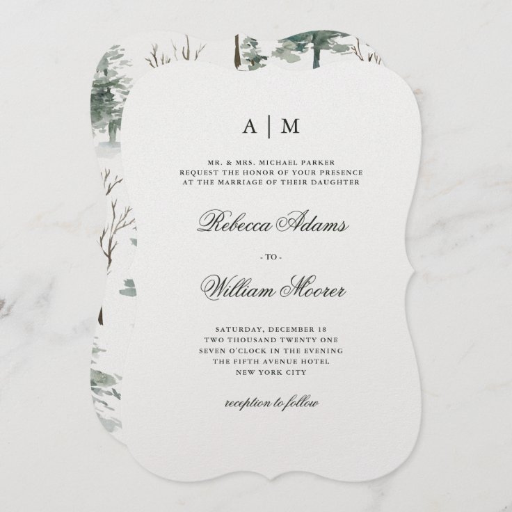 Winter Forest | Wedding Invitation | Zazzle