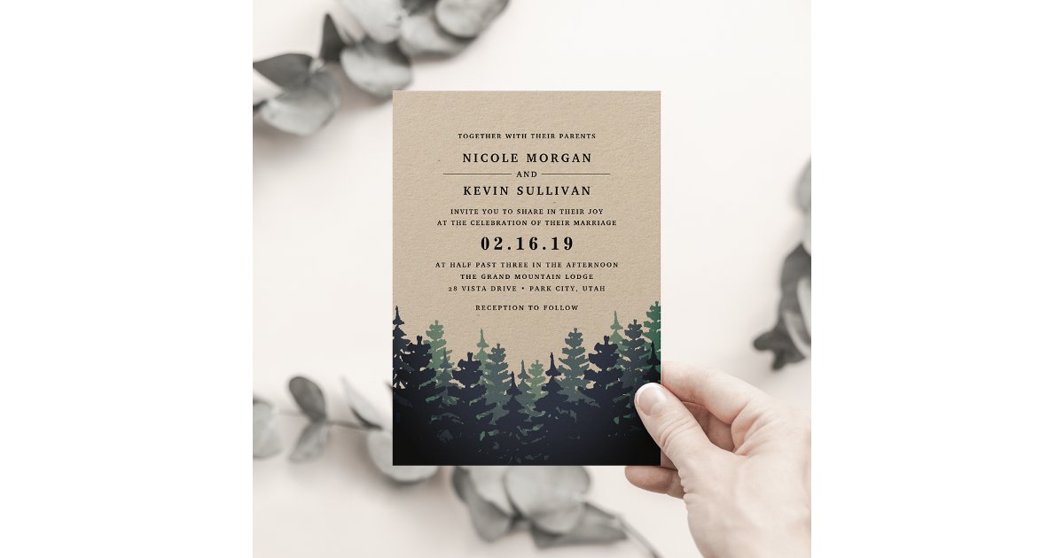 Winter Forest Wedding Invitation | Zazzle