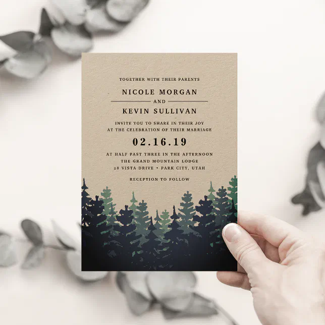 Winter Forest Wedding Invitation | Zazzle