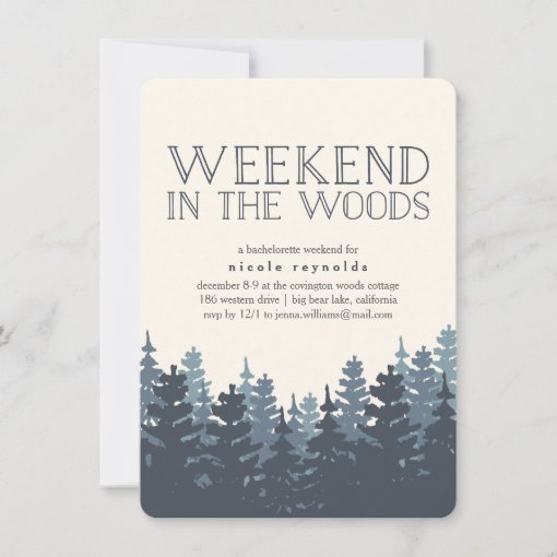 Winter Forest Weekend Getaway Invitation | Zazzle
