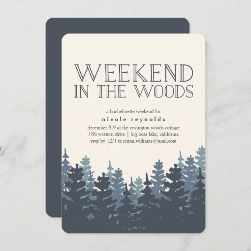 Winter Forest Weekend Getaway Invitation | Zazzle