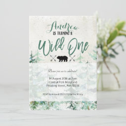 Winter Forest Wild One Birthday Invitation | Zazzle