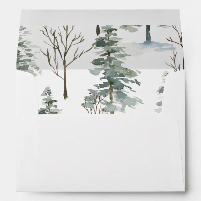 Winter Forest | Woodland Wedding Envelope | Zazzle