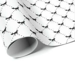 Winter Fox Black and White Patterned Wrapping Paper | Zazzle