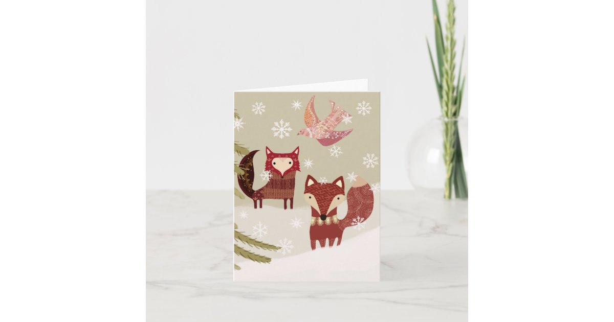 Winter Fox BLANK Greeting Card | Zazzle
