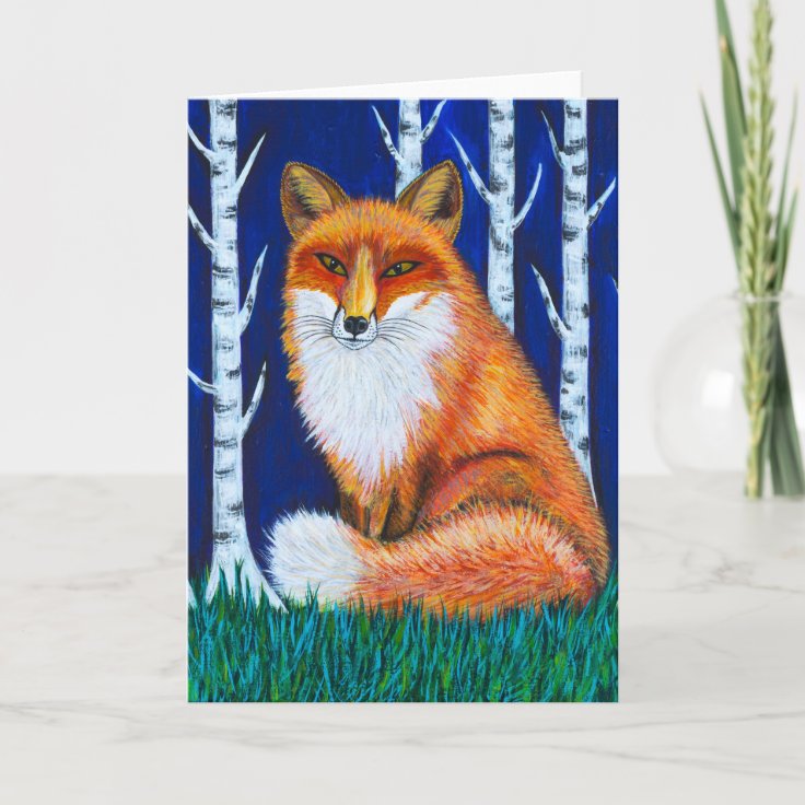 Winter Fox Card | Zazzle