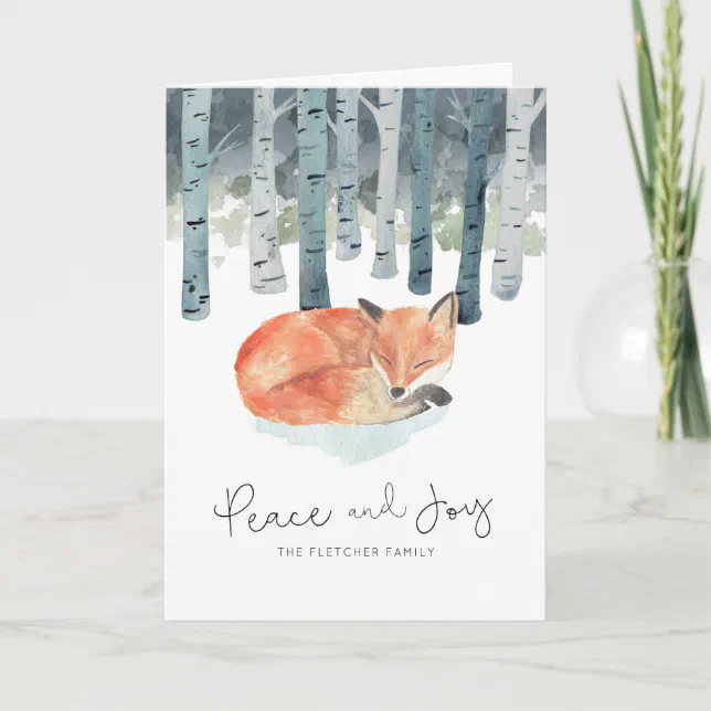 Winter Fox Holiday Card | Zazzle
