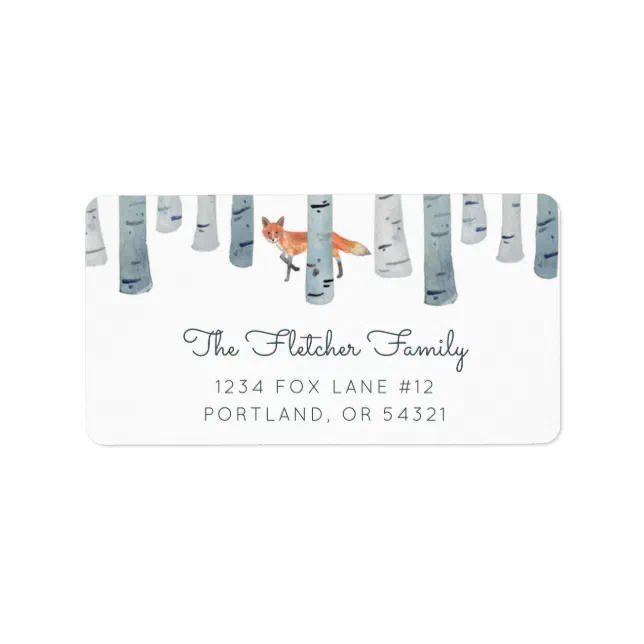 Winter Fox Label | Zazzle