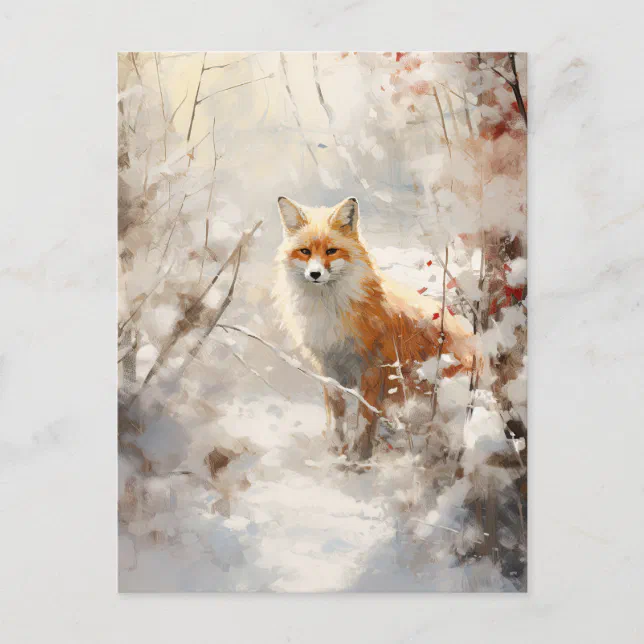 Winter Fox Postcard | Zazzle