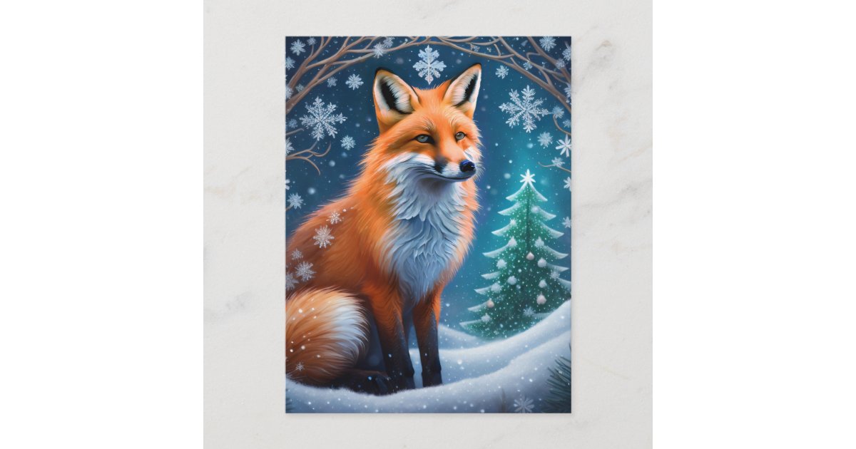 Winter Fox Postcard | Zazzle