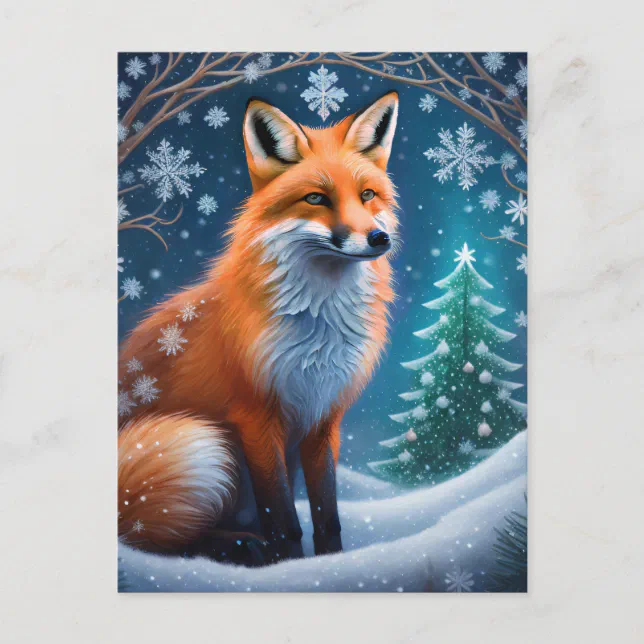 Winter Fox Postcard | Zazzle