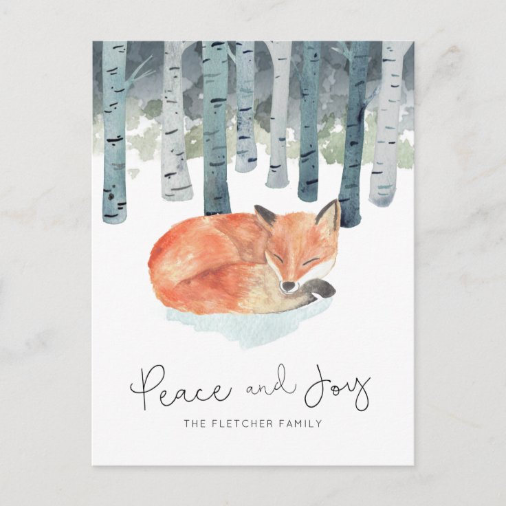 Winter Fox Postcard | Zazzle