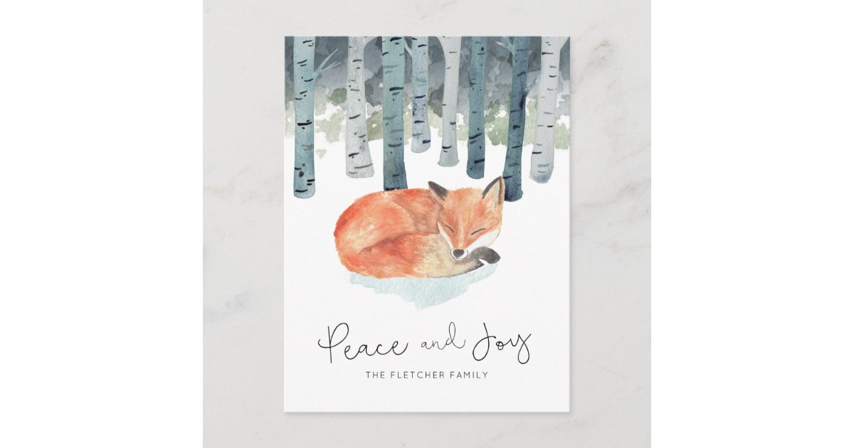 Winter Fox Postcard | Zazzle
