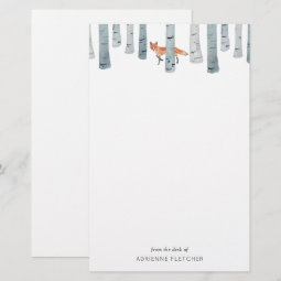 Winter Fox Stationery | Zazzle
