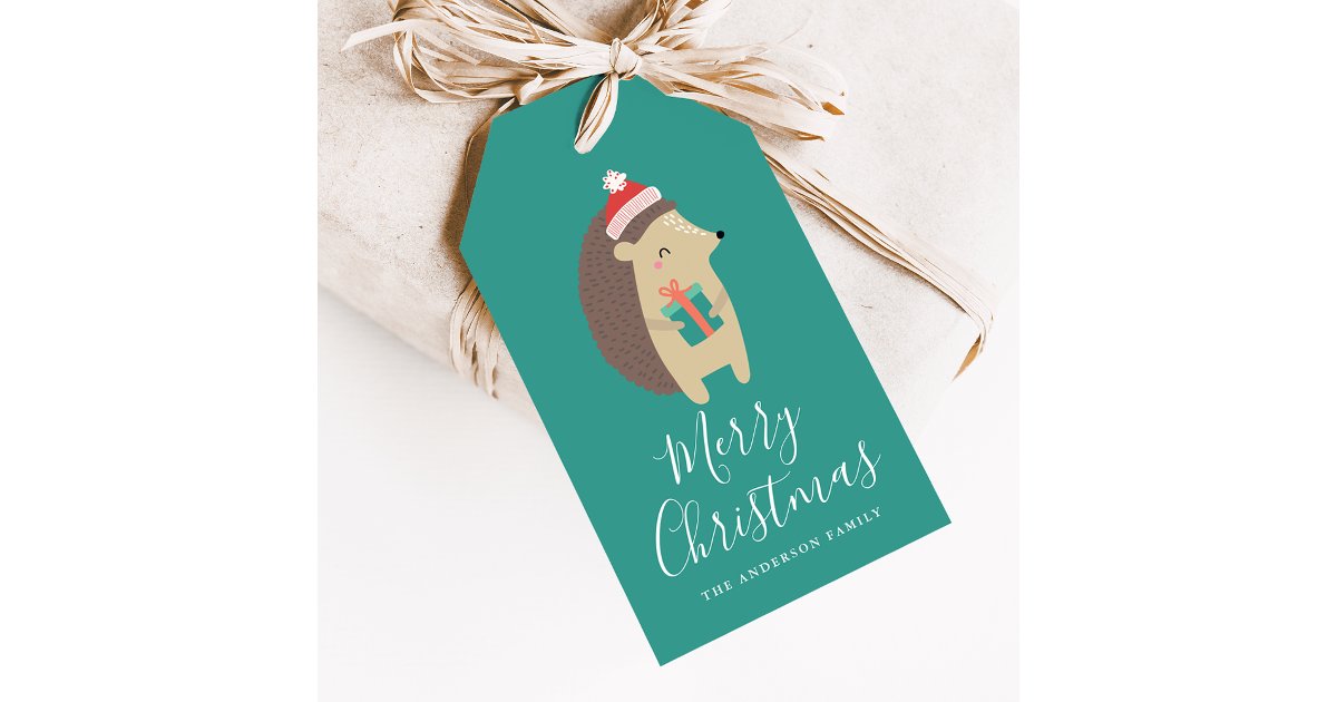 Winter Friends | Hedgehog Holiday Gift Tags | Zazzle