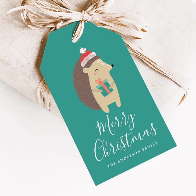 Winter Friends | Hedgehog Holiday Gift Tags | Zazzle