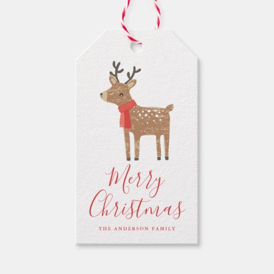 Winter Friends | Reindeer Holiday Gift Tags | Zazzle.com