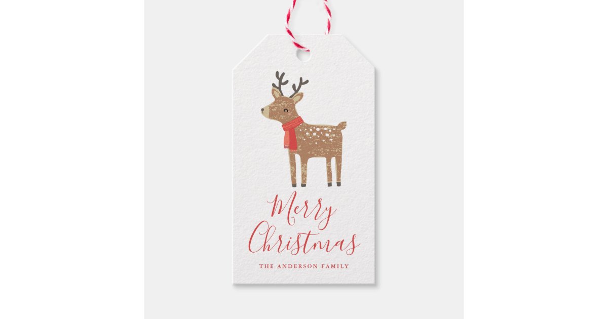 Winter Friends | Reindeer Holiday Gift Tags | Zazzle.com