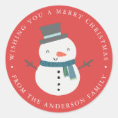 Winter Friends | Snowman Holiday Classic Round Sticker | Zazzle