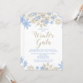 Winter Gala Blue and Gold Invite | Zazzle