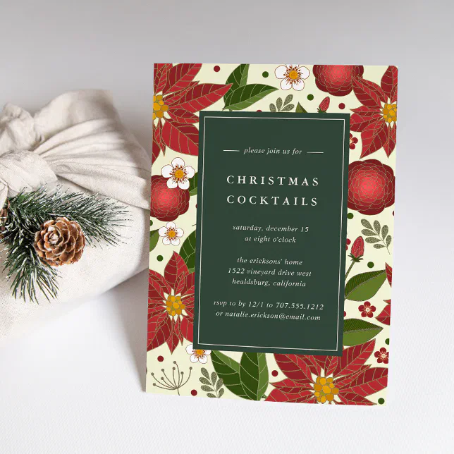 Winter Garden | Christmas Cocktail Party Invitation | Zazzle
