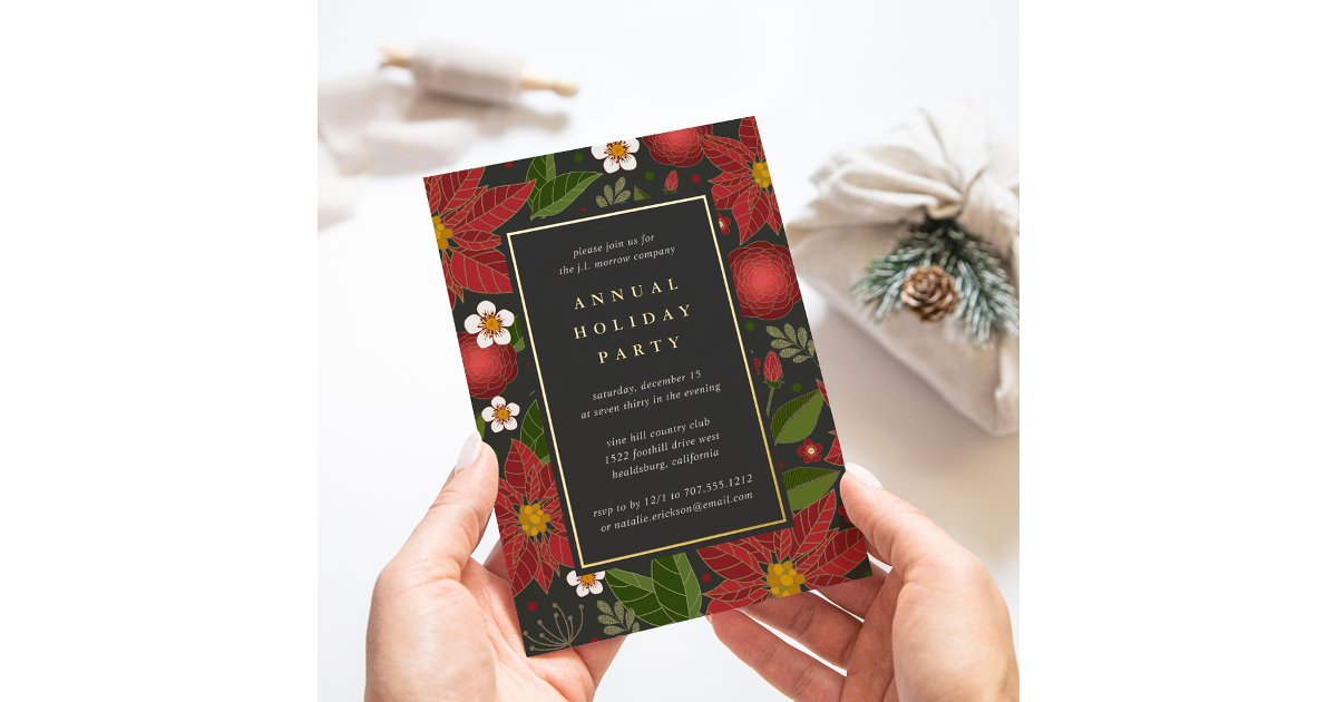 Winter Garden | Corporate Holiday Party Invitation Foil Invitation | Zazzle