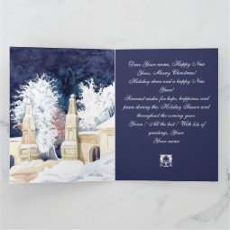 Winter gate at night thank you card | Zazzle