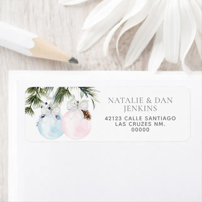 Winter Gender Reveal Baby Shower Address Labels | Zazzle
