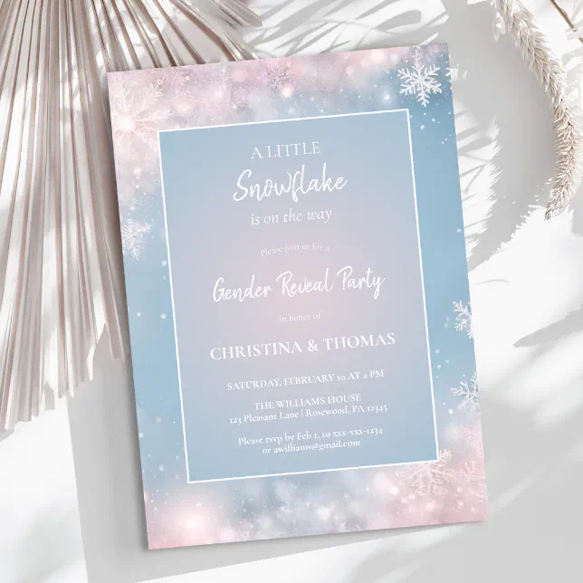 Winter Gender Reveal Invitation | Zazzle