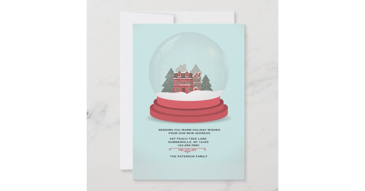 Winter Globe Moving Announcement | Zazzle